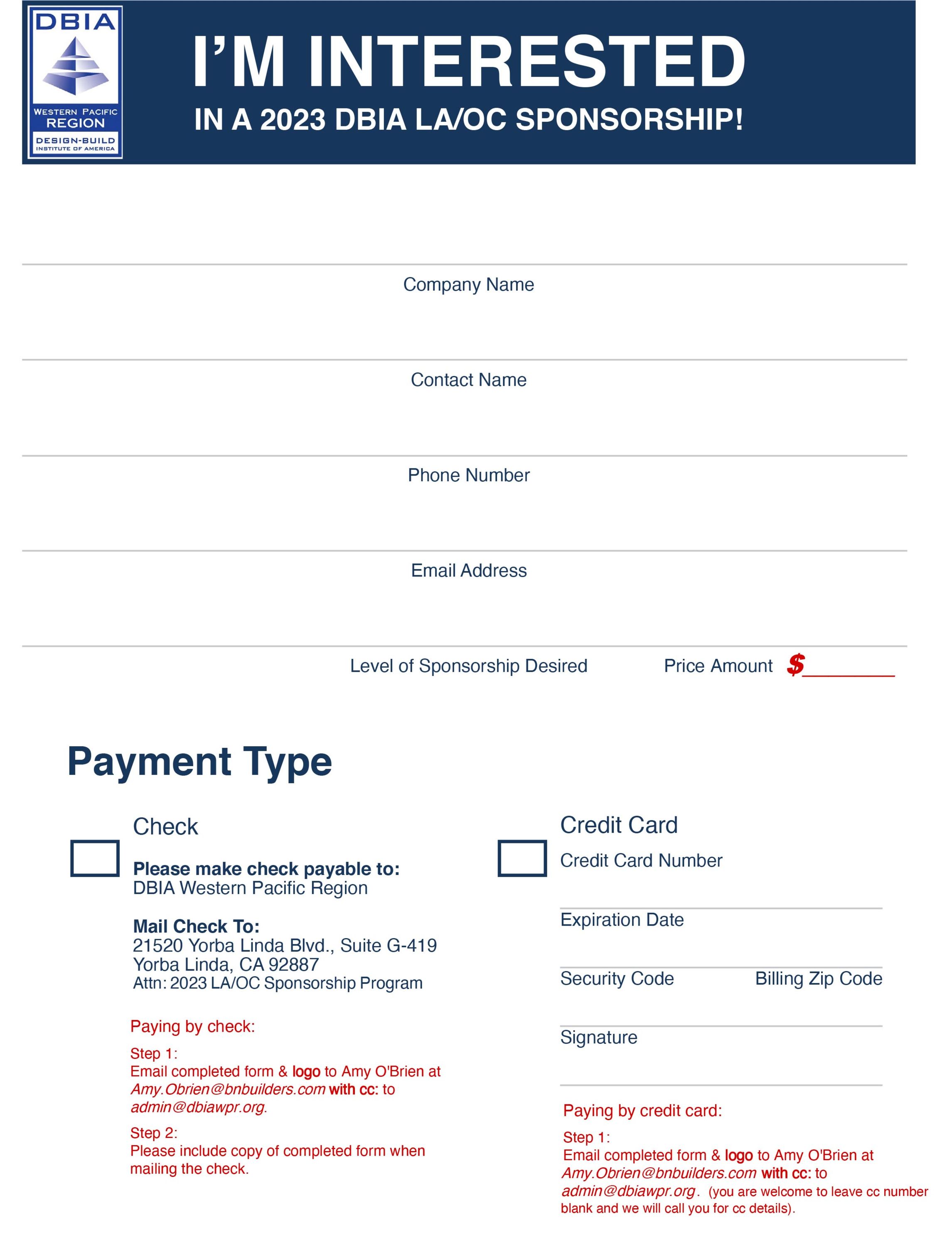 2023 LA/OC Chapter Sponsorship Opportunities - Design-Build Institute of America Western Pacific